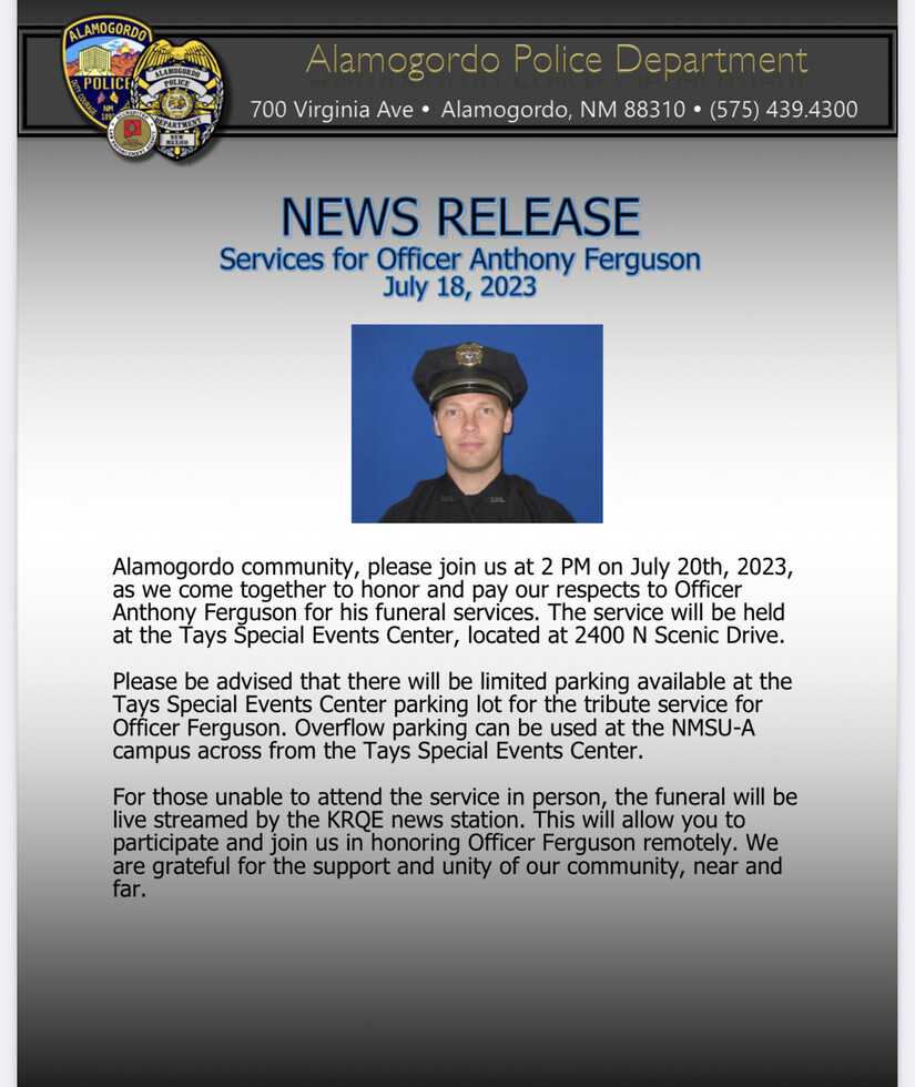 Candlelight Vigil Tonight and Officer Ferguson Funeral Thursday | 2nd ...